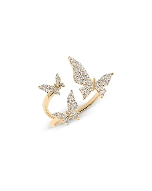 Lana Jewelry Diamond And 14k Yellow Butterfly Wrap Ring - Gold