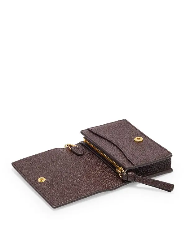 GANNI Bou Card Holder W/ Flap - Chicory Coffee