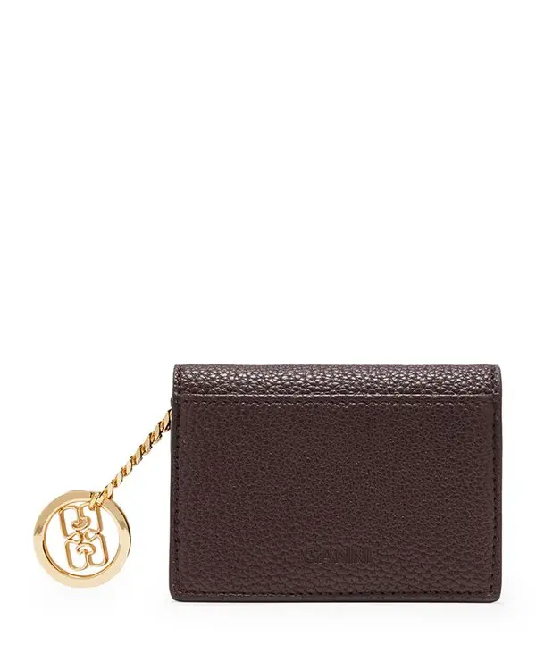 GANNI Bou Card Holder W/ Flap - Chicory Coffee