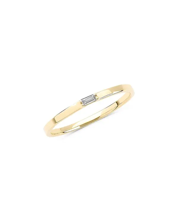 Lana Jewelry 14k Yellow Diamond Baguette Solitaire Ring - Gold