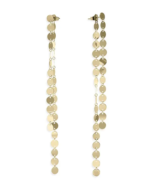 Lana Jewelry 14k Yellow Disc Chain Drop Earrings - Gold