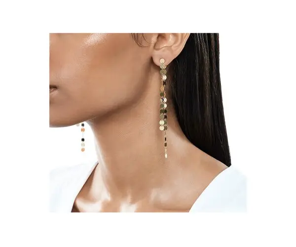 Lana Jewelry 14k Yellow Disc Chain Drop Earrings - Gold