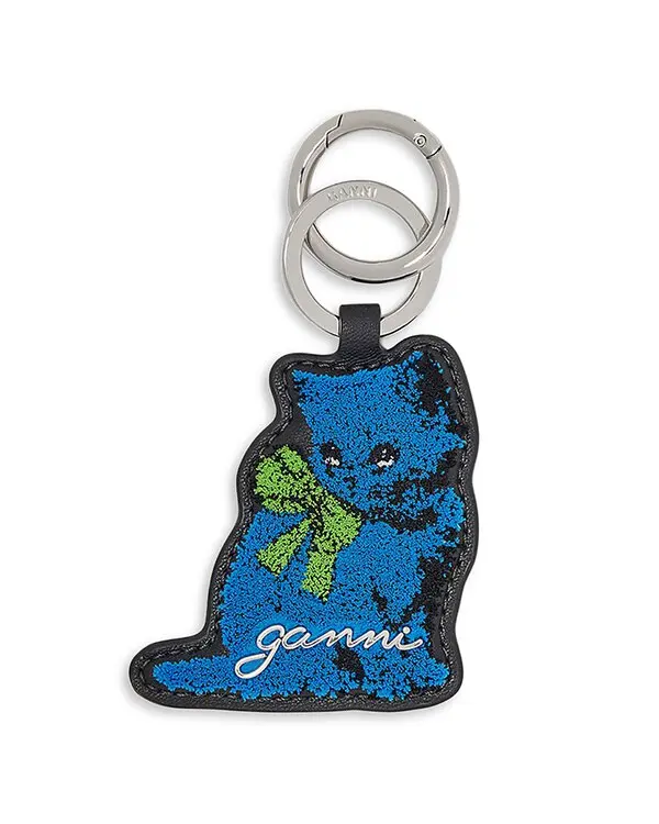 GANNI Blue Kitty Keyring - Dress Blues