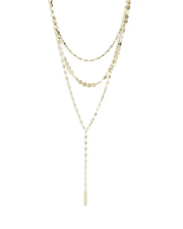 Lana Jewelry 14k Yellow Triple Strand Disc Remix Lariat Necklace - Gold