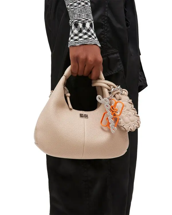 GANNI Strass Signature Keyring - Russet Orange