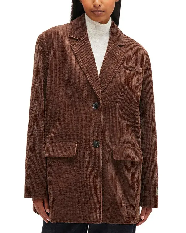 GANNI Seersucker Corduroy Jacket - Chicory Coffee
