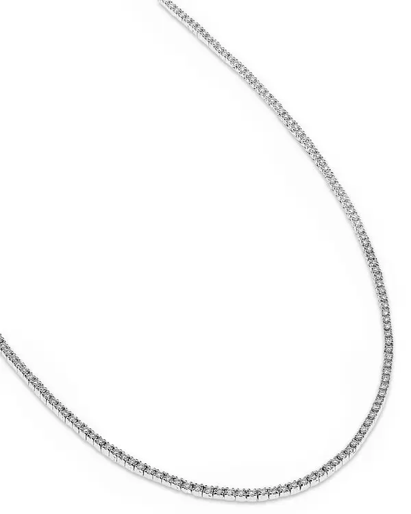 Lana Jewelry 14k Gold Diamond Tennis Necklace - White