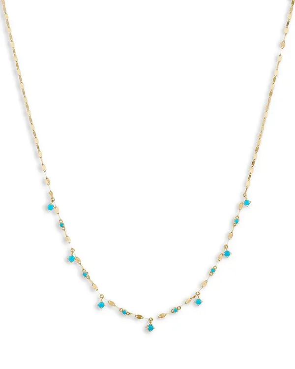Lana Jewelry 14k Yellow Turquoise Rain Collar Necklace - Gold