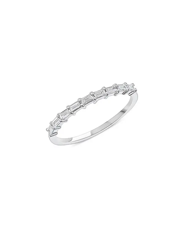 Lana Jewelry 14k Diamond Baguette Stack Ring - White Gold
