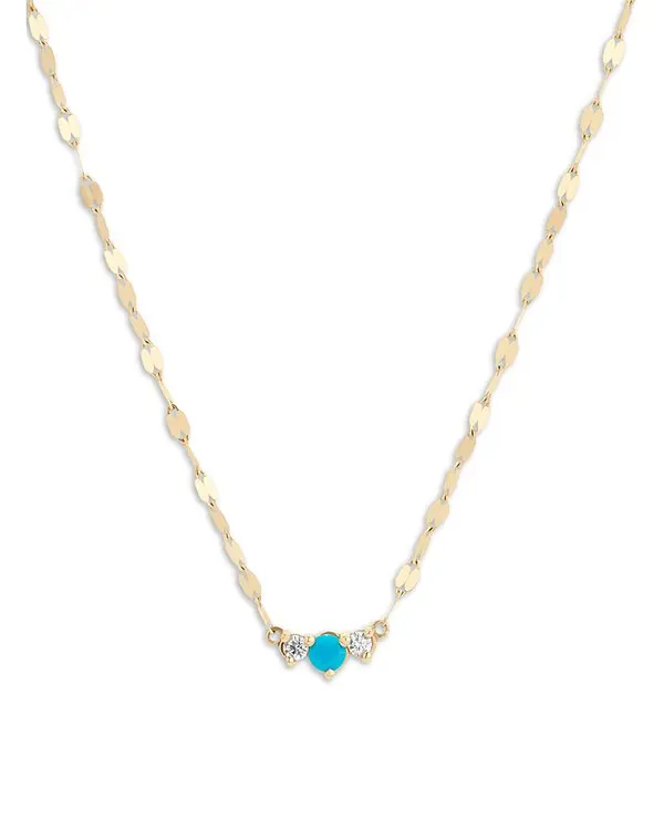 Lana Jewelry 14k Yellow Turquoise And Diamond Pendant Necklace - Gold