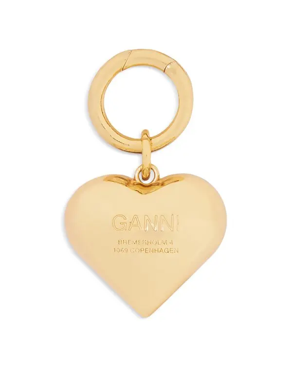 GANNI Bou Heart Charm - Leopard