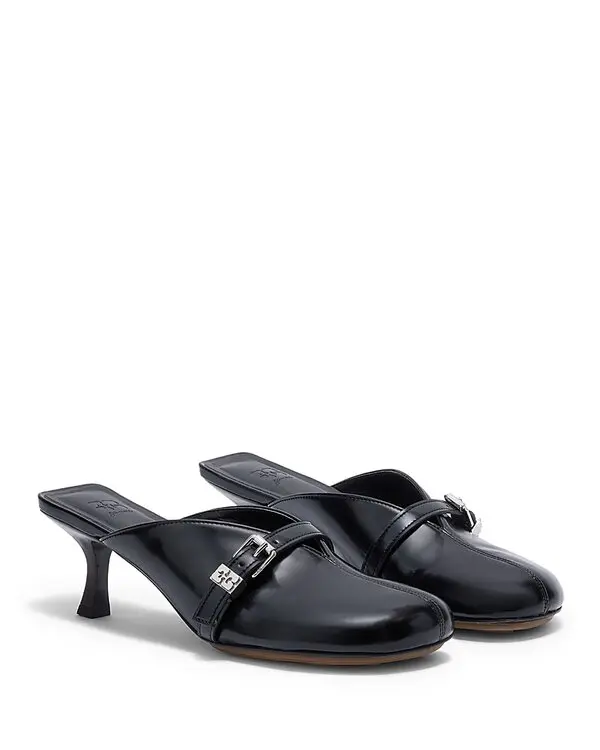 GANNI Sue Kitten Heel Mules - Black