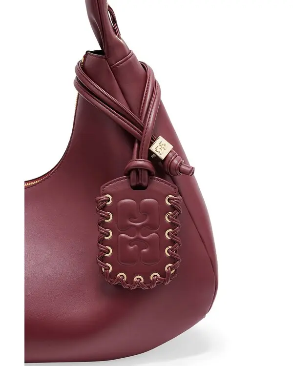 GANNI Medium Laces Hobo Bag - Burgundy