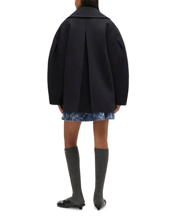 GANNI Oversized Pea Coat - Sky Captain