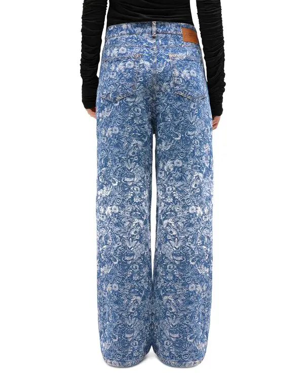 GANNI Tapestry Baggy Jeans - Mid Blue Stone