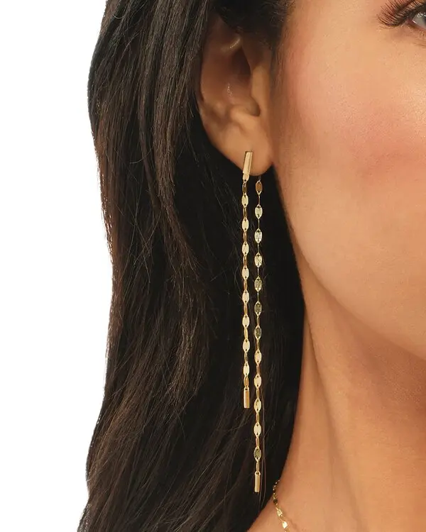 Lana Jewelry 14k Yellow Blake Chain Front To Back Earrings - Gold