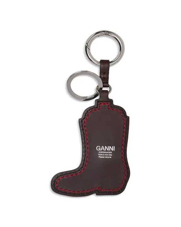 GANNI Leather Western Boot Keyring