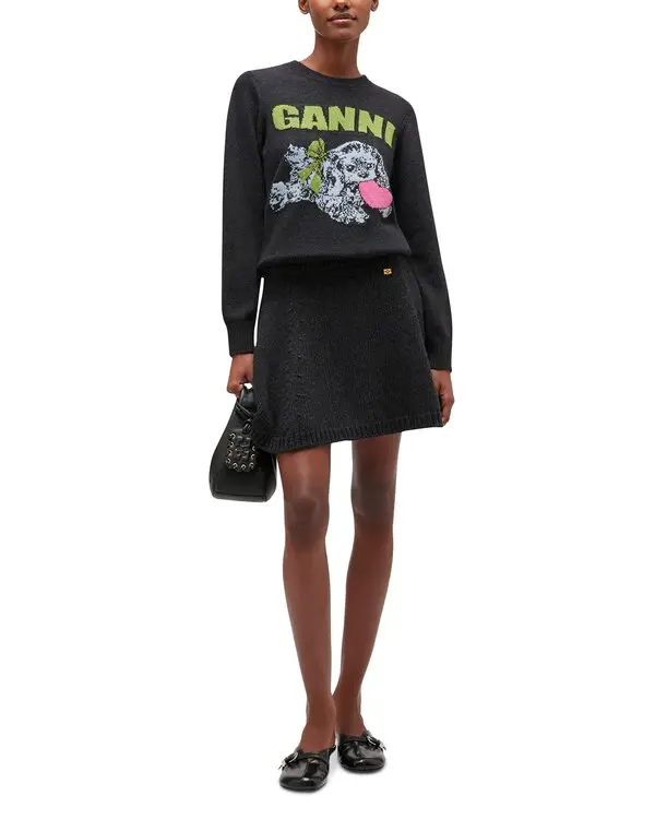 GANNI Chunky Sweater Knit Mini Skirt - Phantom