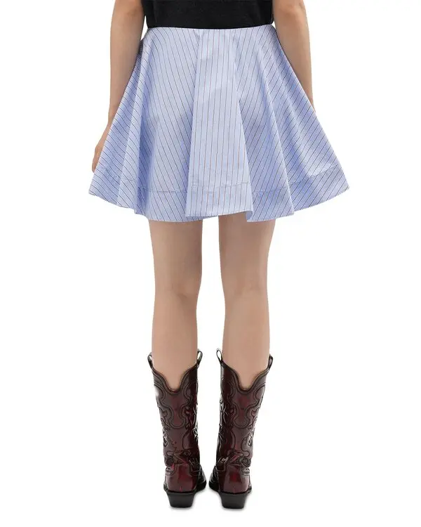 GANNI Striped Mini Circle Skirt - Lavender Lustre