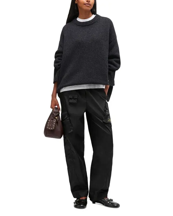 GANNI Chunky Mixed Wool-blend Crewneck Sweater