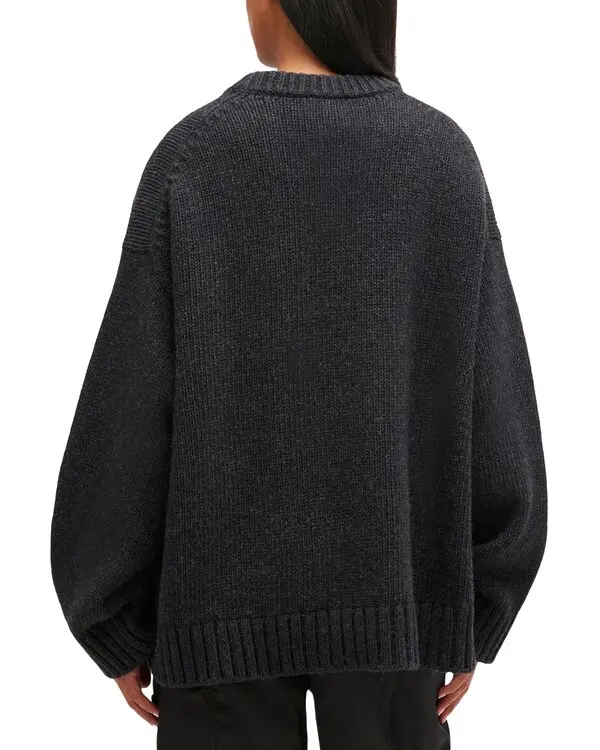 GANNI Chunky Mixed Wool-blend Crewneck Sweater