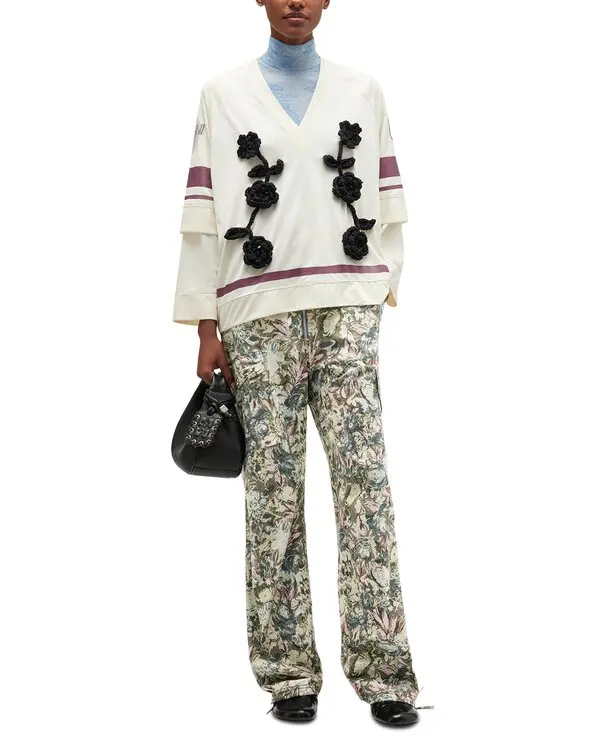 GANNI Printed Cargo Pants - Jadeite