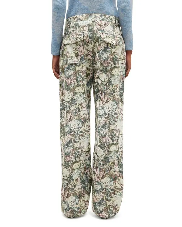 GANNI Printed Cargo Pants - Jadeite