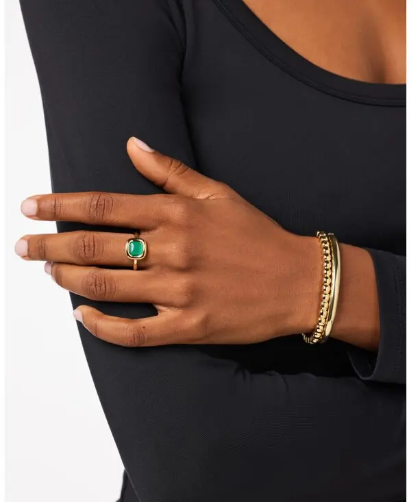 ANA LUISA Statement Clara Ring Green Onyx - Gold Green