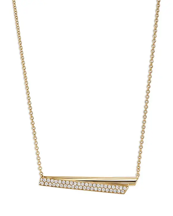 Hearts On Fire 18k Yellow Inside Out Diamond Flip Bar Necklace, 16-18 - Gold