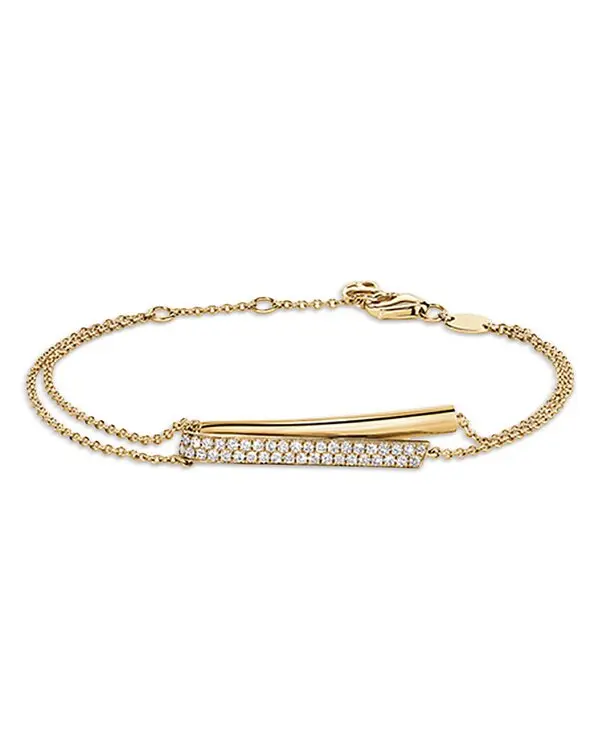 Hearts On Fire 18k Yellow Diamond Flip Double Strand Chain Bracelet - Gold
