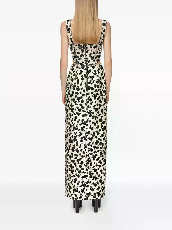 AREA Dalmatian-jacquard Denim Mini Skirt