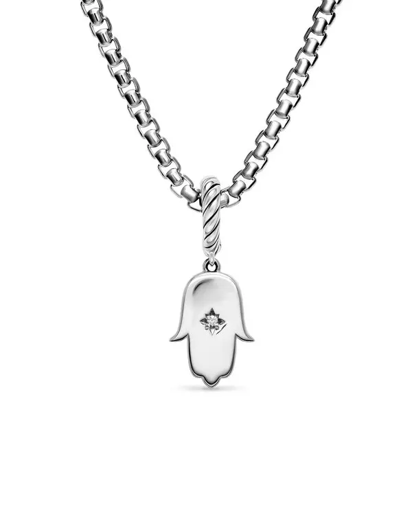 David Yurman Hamsa Amulet In Sterling With Diamond