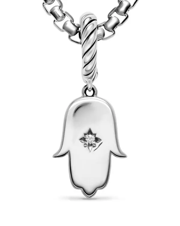 David Yurman Hamsa Amulet In Sterling With Diamond