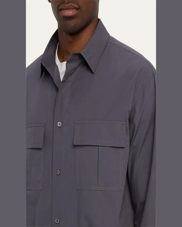 FRAME Multi-pocket Button-down Shirt - Gray