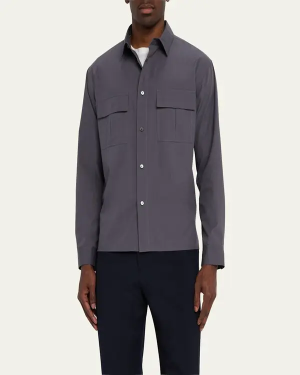 FRAME Multi-pocket Button-down Shirt - Gray