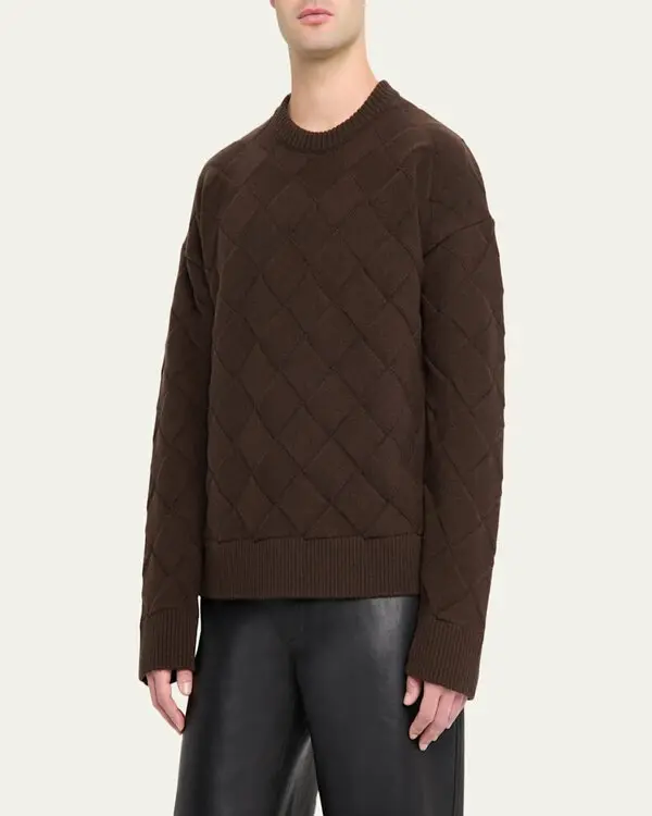 Bottega Veneta Intrecciato Wool Knit Crewneck Sweater