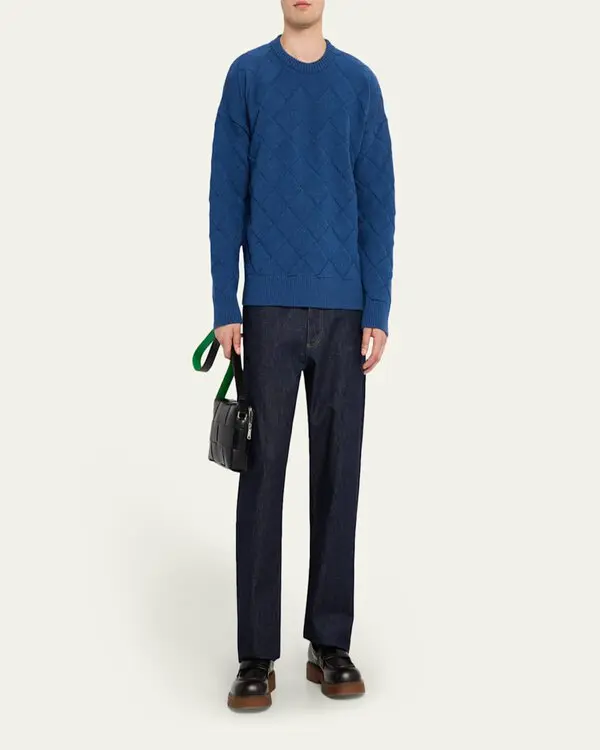 Bottega Veneta Intrecciato Wool Knit Crewneck Sweater