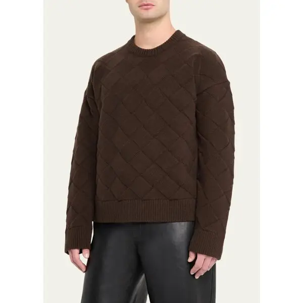Bottega Veneta Intrecciato Wool Knit Crewneck Sweater