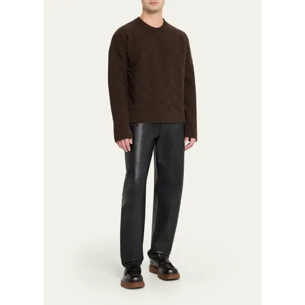 Bottega Veneta Intrecciato Wool Knit Crewneck Sweater