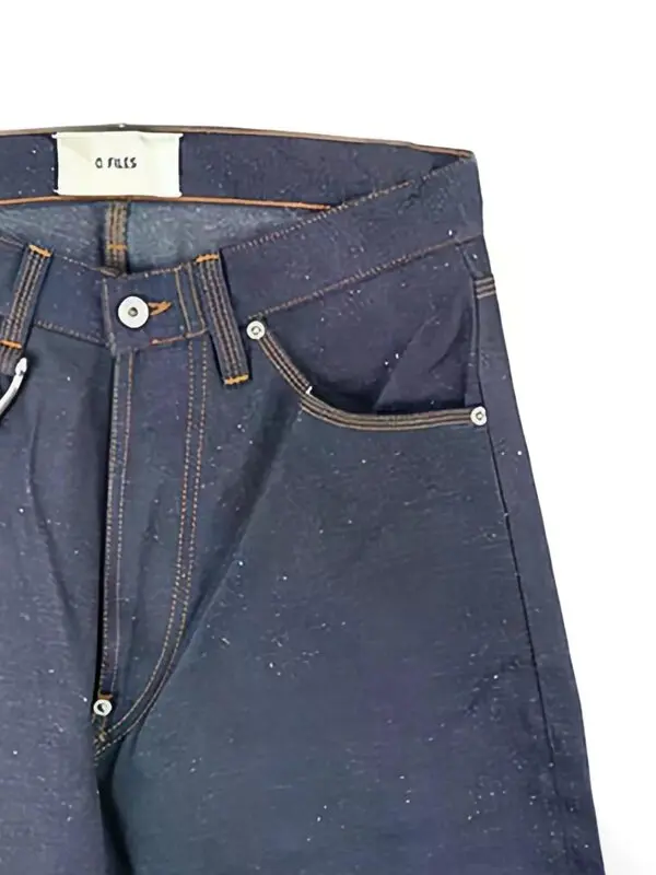 O.FILES Straight Leg Jeans With Clip Detail