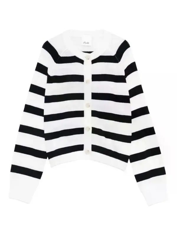 ALLUDE Striped Cardigan