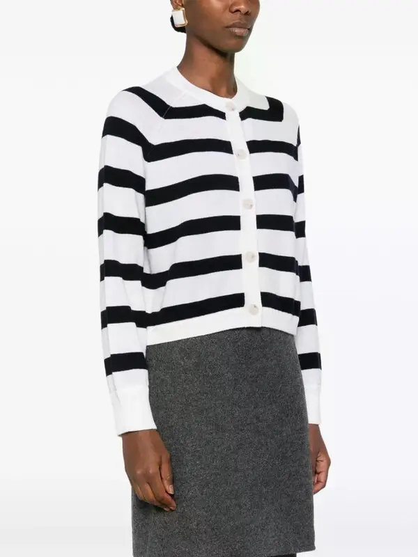 ALLUDE Striped Cardigan