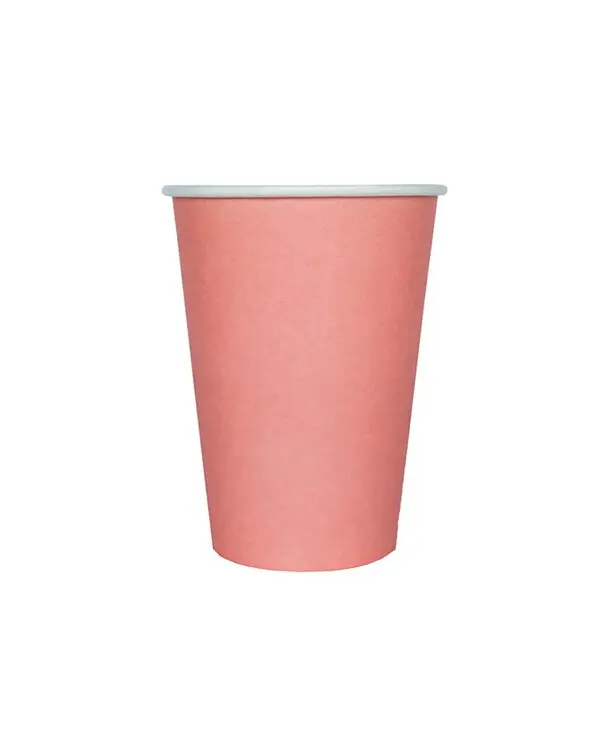 JOLLITY & CO Solid Shade Colors Paper Party Cups, Set Of 8 - Cantaloupe