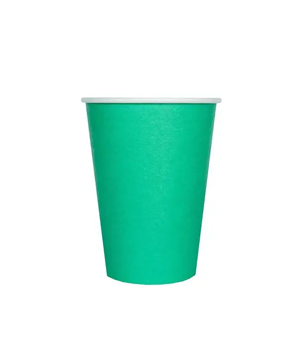 JOLLITY & CO Solid Shade Colors Paper Party Cups, Set Of 8 - Grass