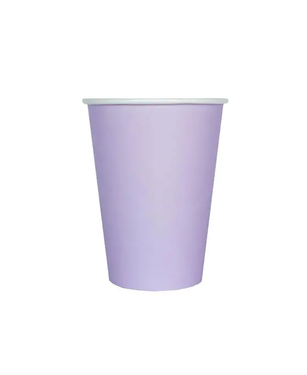 JOLLITY & CO Solid Shade Colors Paper Party Cups, Set Of 8 - Lavender