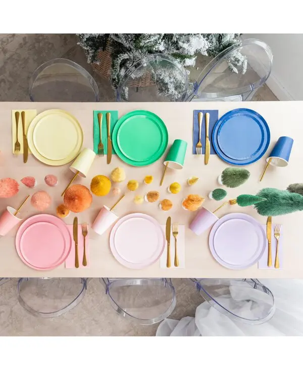 JOLLITY & CO Solid Shade Colors Paper Party Cups, Set Of 8 - Midnight