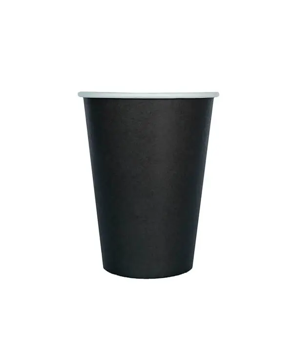 JOLLITY & CO Solid Shade Colors Paper Party Cups, Set Of 8 - Onyx