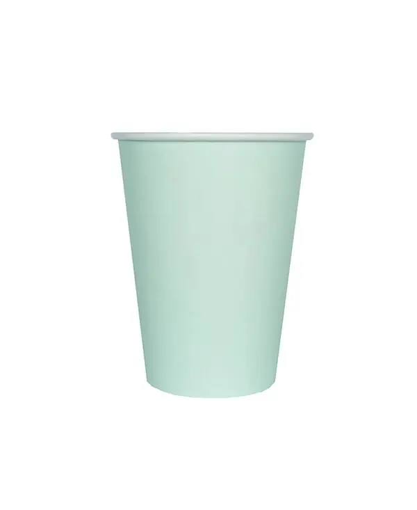 JOLLITY & CO Solid Shade Colors Paper Party Cups, Set Of 8 - Pistchio
