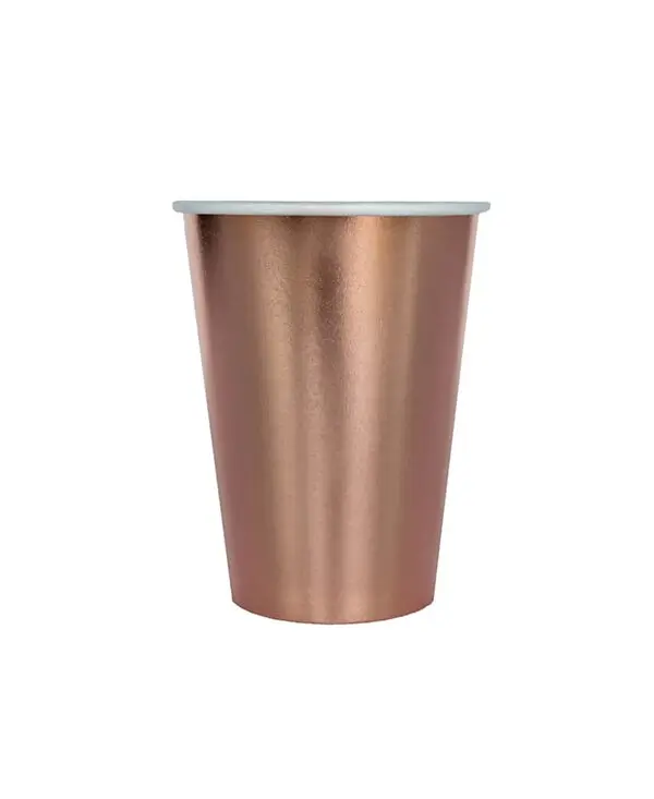 JOLLITY & CO Solid Shade Colors Paper Party Cups, Set Of 8 - Rosewood