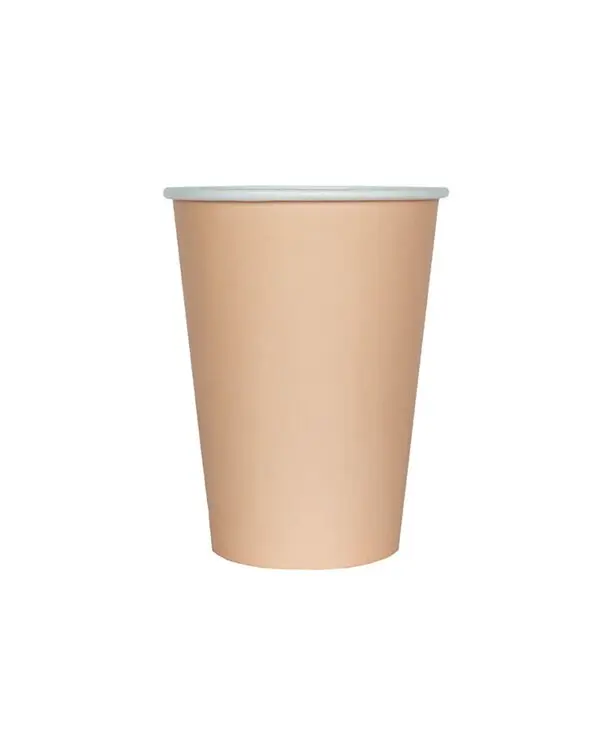 JOLLITY & CO Solid Shade Colors Paper Party Cups, Set Of 8 - Sand